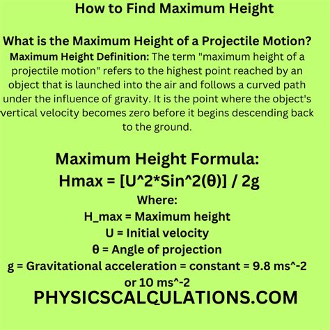 how to find maximum height