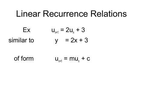 linear recurrence relations