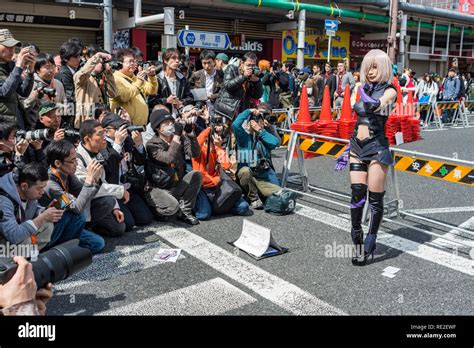 Osaka Japan March 18 2018 Nipponbashi Street Festa A Colorful Cosplay And Anime Festival