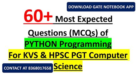 60 most expected questions mcqs of python programming for kvs and hpsc pgt computer science