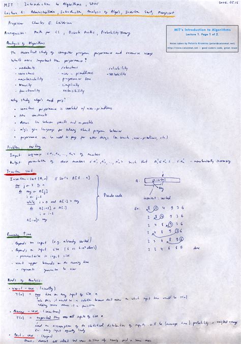mit s introduction to algorithms lectures 1 and 2 analysis of algorithms