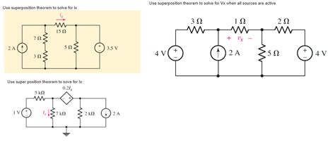 solved use superposition theorem to solve for vx when all