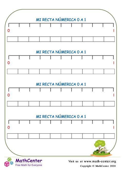 Cuarto Grado Hojas De Aprendizaje Fracciones En La Recta Númerica Math Center