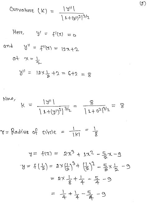 [solved] find the equation of the osculating circle at the local minimum of course hero