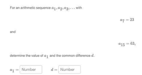 solved for an arithmetic sequence a1 a2 a3 with and