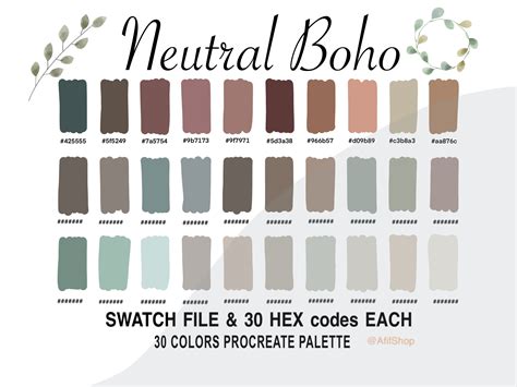 Neutral Boho Color Palette Boho Color Palette IPad Etsy