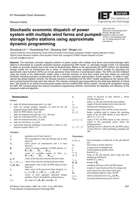 stochastic economic dispatch of power system with multiple wind farms and pumped storage hydro