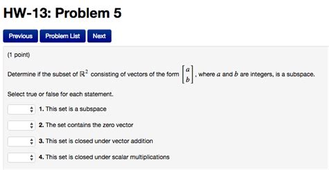 solved determine if the subset of r 2 consisting of vectors