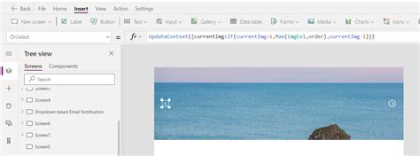 how to create an infinite scrolling image carousel in powerapps