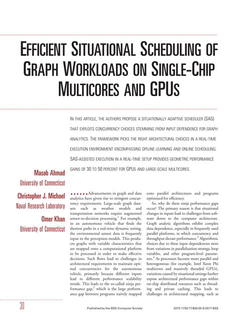 pdf efficient situational scheduling of graph workloads on single chip multicores and gpus
