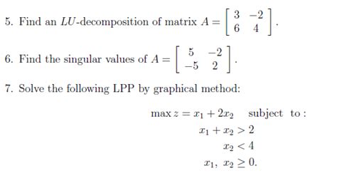 solved find an lu decomposition of matrix a [3 2 6 4]