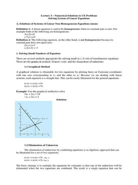 numerical solutions to systems of linear equations methods of gaussian elimination lu