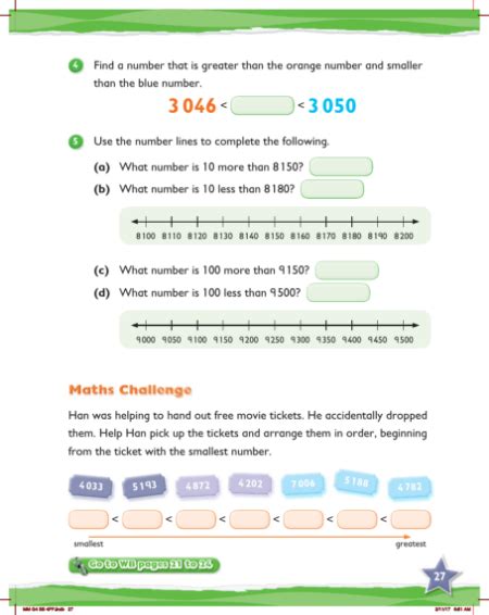 Comparing And Ordering Numbers Up To 10000 Maths Year 4