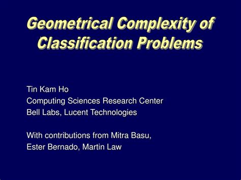 ppt geometrical complexity of classification problems powerpoint presentation id 3348174