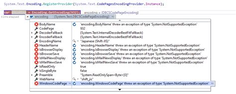 shift jis encoding throws system notsupportedexception in bodyname · issue 33979 · dotnet