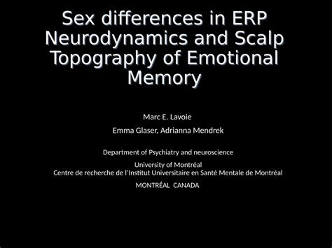 pdf sex differences in erp neurodynamics and scalp topography of emotional memory