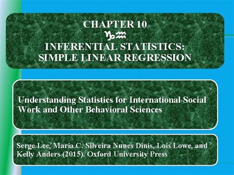 chapter 10 inferential statistics simple linear regression understanding