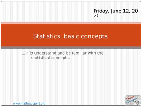 statistics basic concepts teaching resources