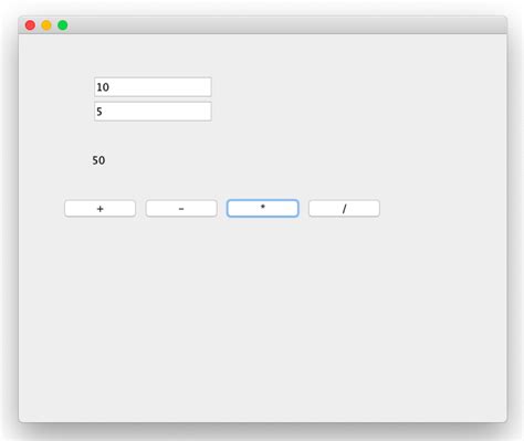 Java Swing Program For The Simple Calculator