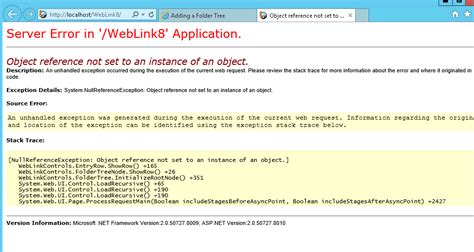 system nullreferenceexception object reference not set to an instance of an object object