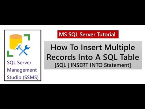 How To Insert Multiple Records Into A SQL Table In One Shot SQL
