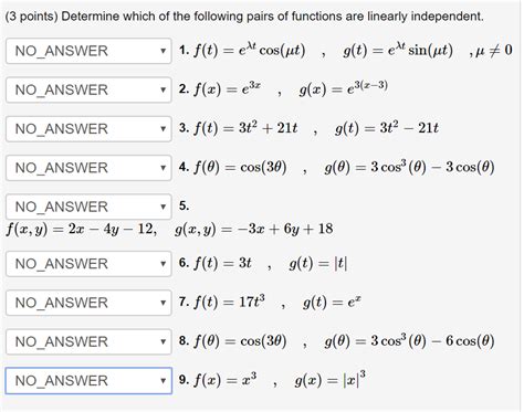 solved 3 points determine which of the following pairs of