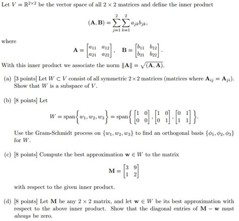 solved let v r 2x2 be the vector space of all 2 x 2
