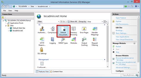 How To Set Default Document In IIS TecAdmin Net