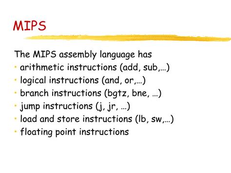 ppt mips assembly language i powerpoint presentation free download id 1221903