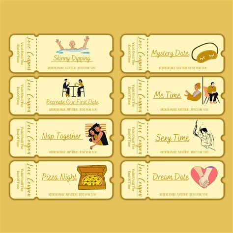 100 Printable Love Coupons For Him And Her Couple Coupons Valentines Day T Romantic