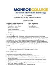 IT235 CCNA II Switching Routing And Wireless Essentials WN21 Docx
