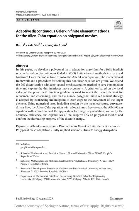 adaptive discontinuous galerkin finite element methods for the allen cahn equation on polygonal