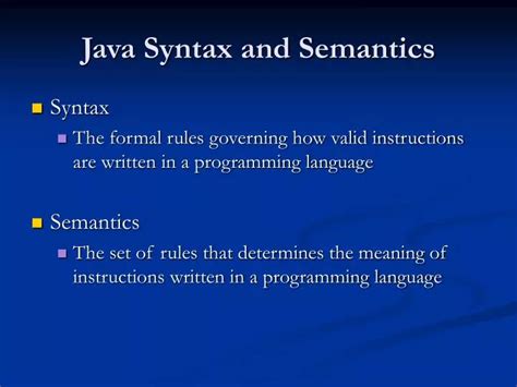 ppt java syntax and semantics powerpoint presentation free download id 529500