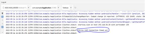 python how to solve socket error [errno 110] connection timed out in chaquopy android