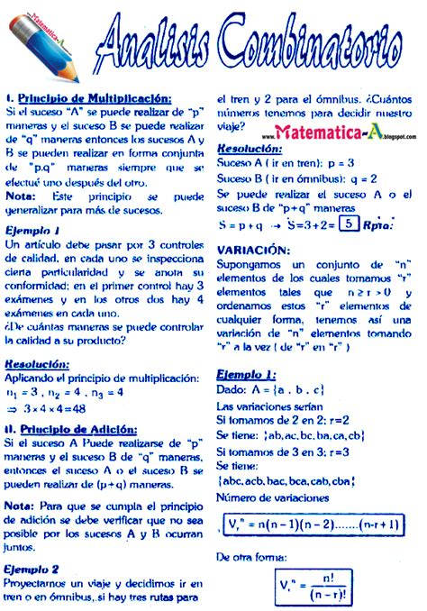 anÁlisis combinatorio conceptos y ejemplos con resoluciÓn ~ matematicas problemas resueltos
