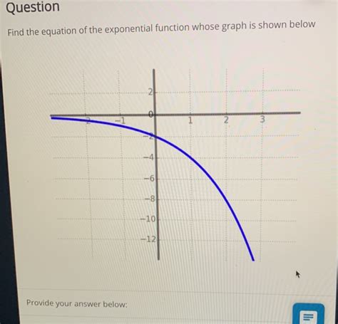 solved question find the equation of the exponential