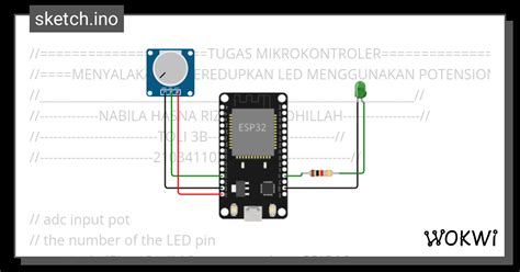 Led Dan Potensiometer Wokwi Esp32 Stm32 Arduino Simul