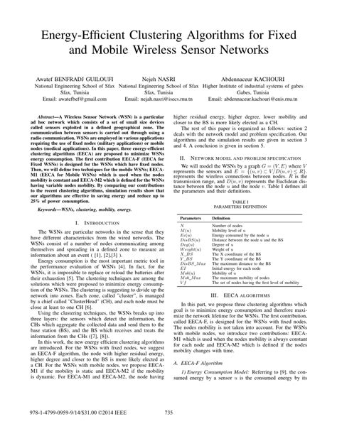 pdf energy efficient clustering algorithms for fixed and mobile wireless sensor networks
