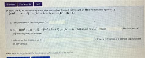 solved let p 2 be the vector space of all polynomials of