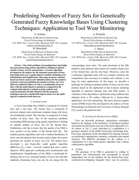 pdf predefining numbers of fuzzy sets for genetically generated fuzzy knowledge bases using
