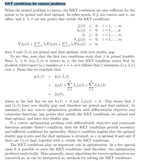 convex optimization kkt conditions for convex