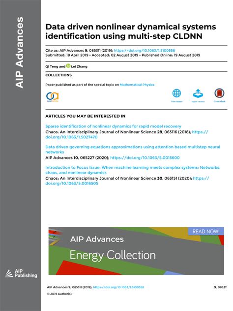 pdf data driven nonlinear dynamical systems identification using multi step cldnn