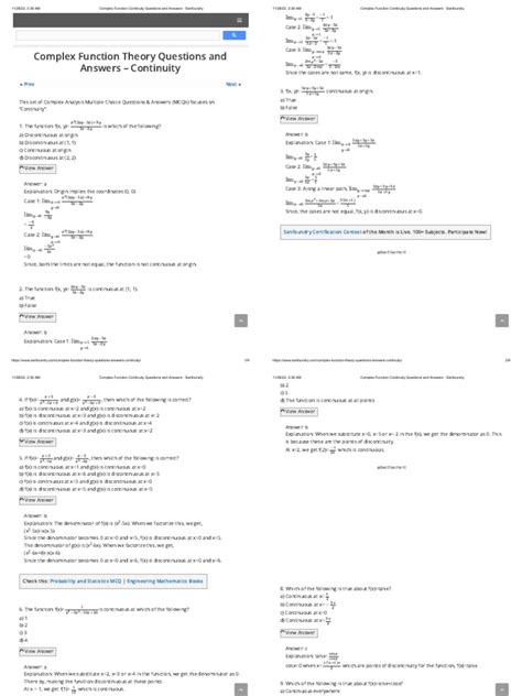 complex function continuity questions and answers sanfoundry pdf continuous function