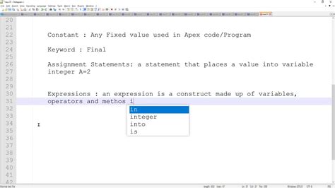 Salesforce Apex 13 Datatypes Primitive Sobject Collection Enumeration Variables