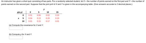 Solved An Instructor Has Given A Short Quiz Consisting Of Two Parts