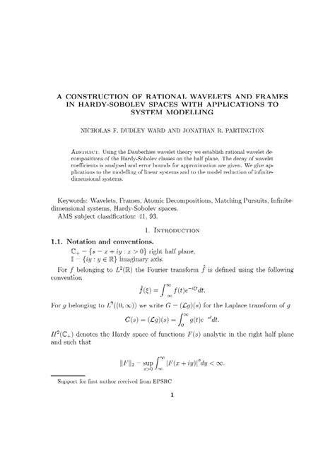 pdf a construction of rational wavelets and frames in hardy sobolev spaces with applications