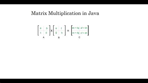 matrices multiplication in java youtube