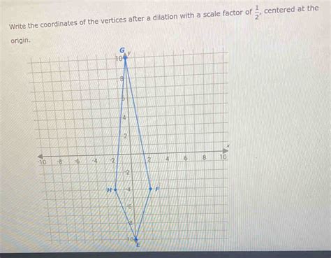 write the coordinates of the vertices after a dilation with a scale factor of 1 2 cent
