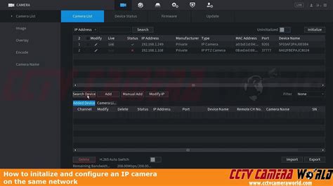 How To Initialize And Configure An IP Camera On A Standard Network G2