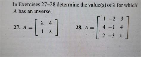 solved in exercises 27 28 determine the value s of for